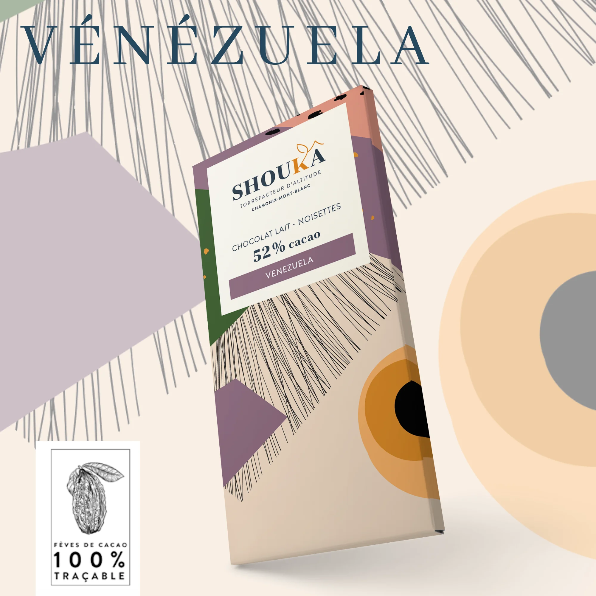 Chocolat Lait - Noisettes - 52% Cacao - Shoukâ